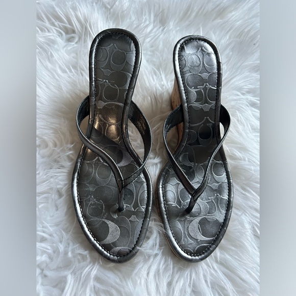 Coach | Shoes | Coach Signature Print Wedges | Poshmark